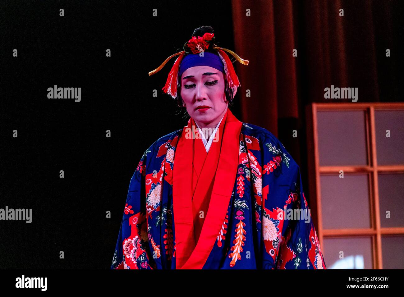 Traditional Okinawan dances at the Okinawan Association of Peru ...