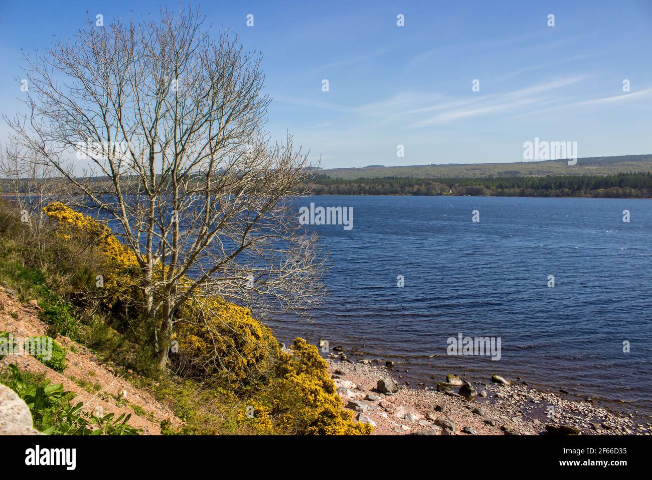 View over the Northern part of Loch Ness, Scotland, on a clear spring ...