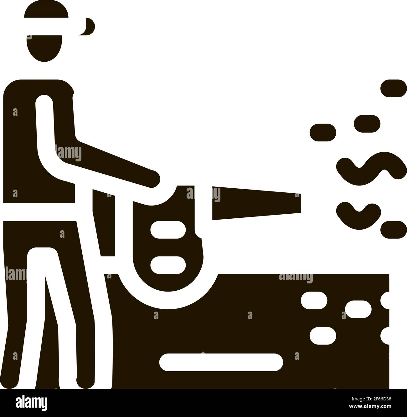 Agriculture farmer spraying fertilizer Stock Vector Images - Alamy