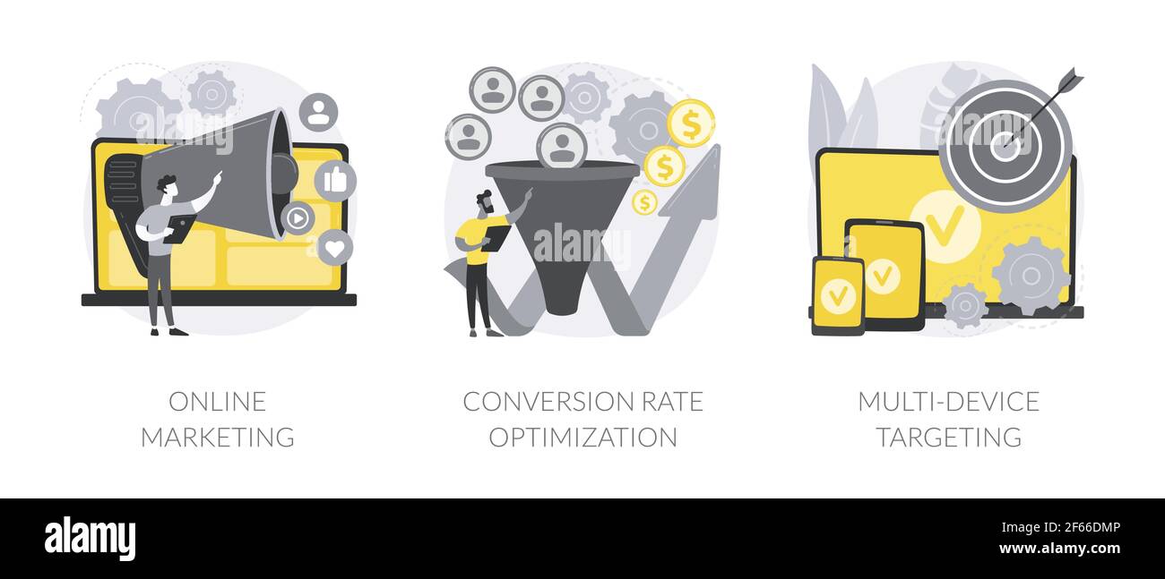 Internet advertising abstract concept vector illustrations Stock Vector ...