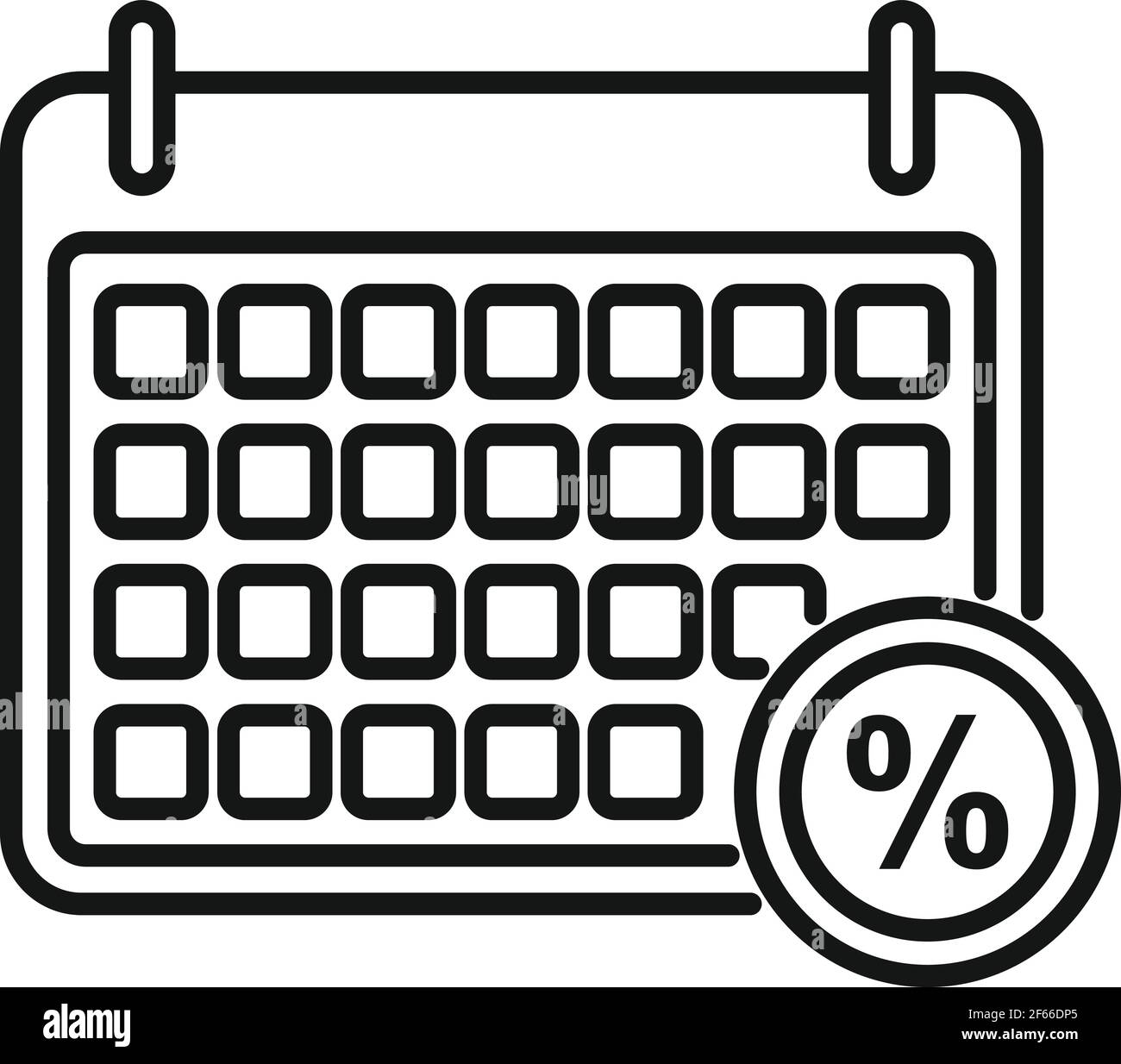 Credit percent calendar icon, outline style Stock Vector Image & Art ...