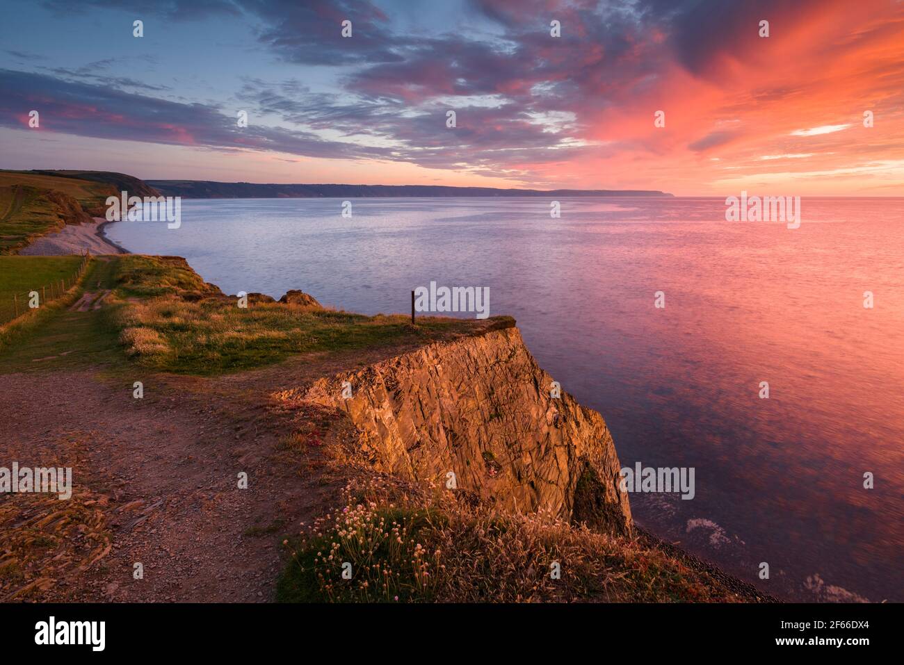 Cornborough Cliff above the Bristol Channel near Westward Ho! on the ...