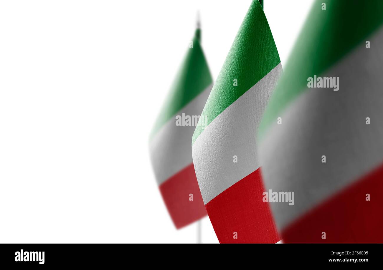 Small national flags of the Italy on a white background Stock Photo - Alamy