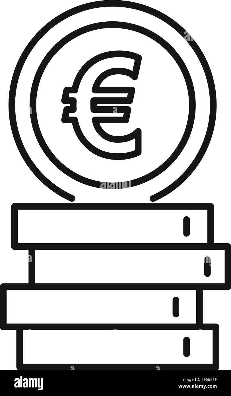 Euro coin stack icon, outline style Stock Vector Image & Art - Alamy