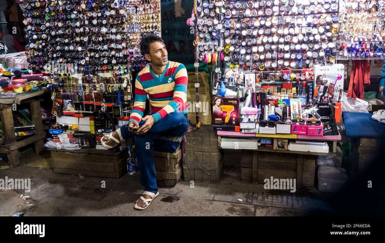 Kolkata, West Bengal, India - January 2018: A street vendor selling ...