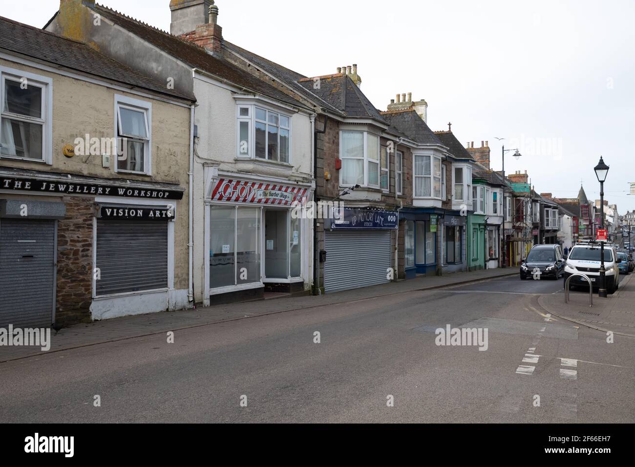 A row of shops in Trelowarren St, Camborne, Cornwall,UK Stock Photo - Alamy