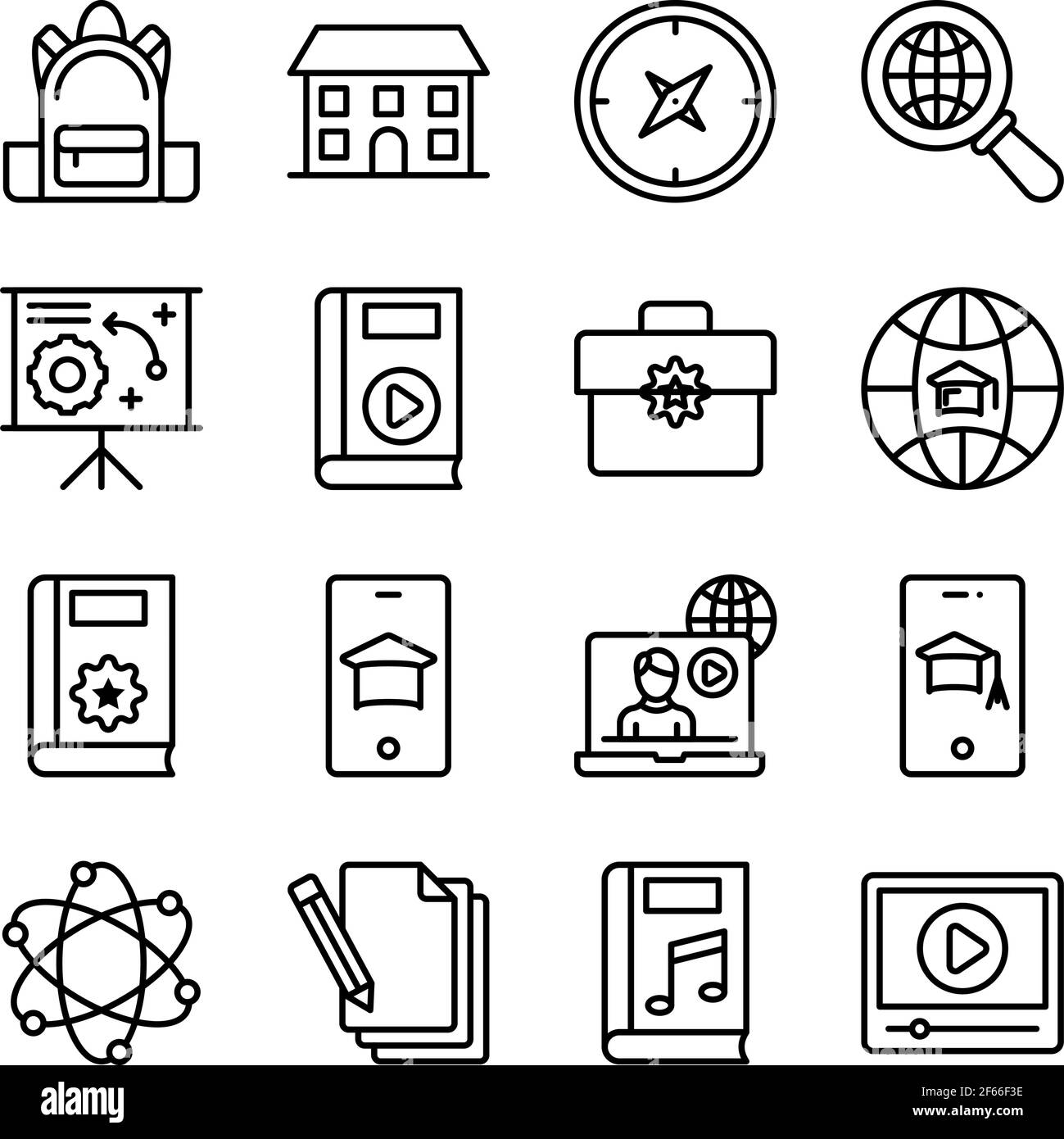 Video streaming linear icons Stock Vector Images - Alamy