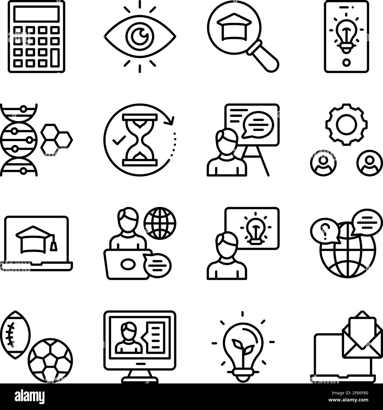 Pack of Learning Linear Icons Stock Vector Image & Art - Alamy