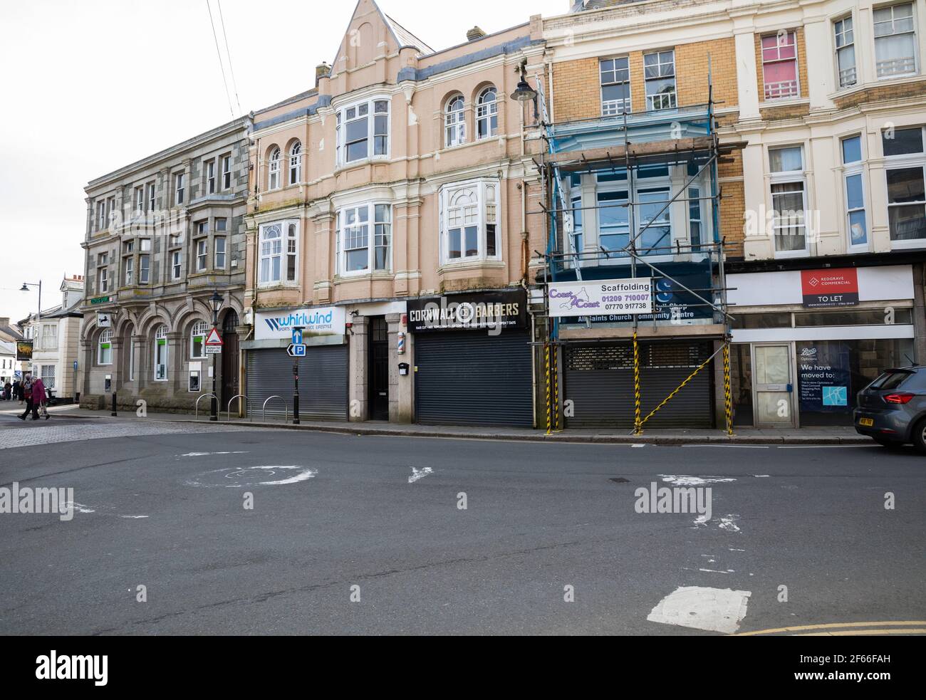 View of shuttered shops in Camborne, Cornwall,UK Stock Photo - Alamy