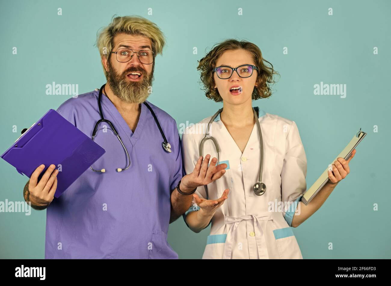 surprised successful colleagues. Medical team of doctors. Medical staff ...