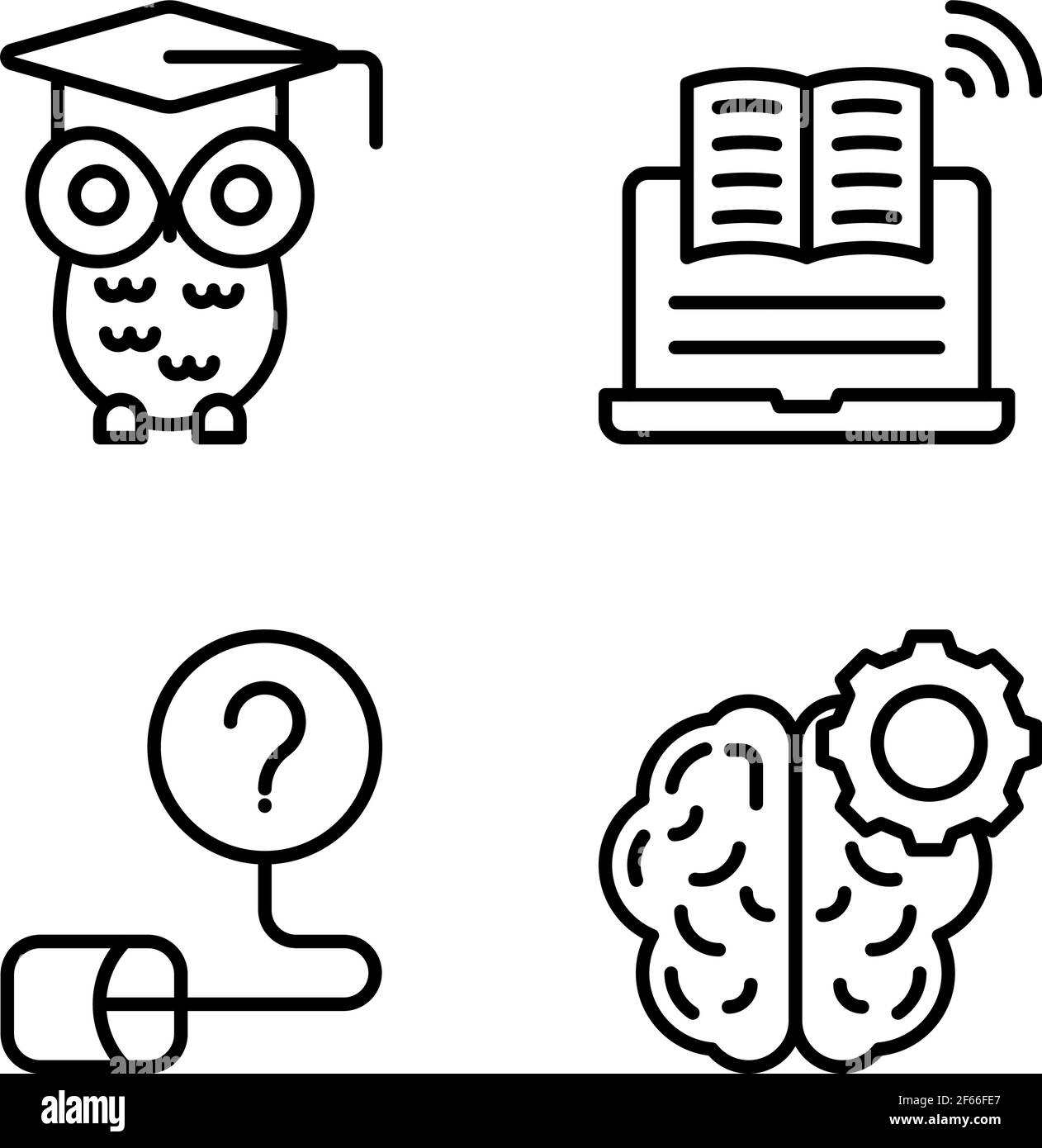 Digital learning linear icons Cut Out Stock Images & Pictures - Alamy
