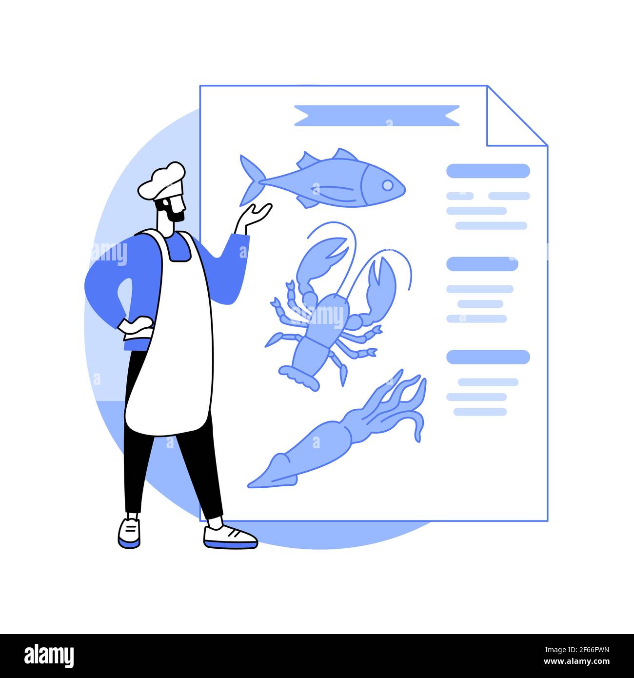 Seafood menu abstract concept vector illustration Stock Vector Image ...