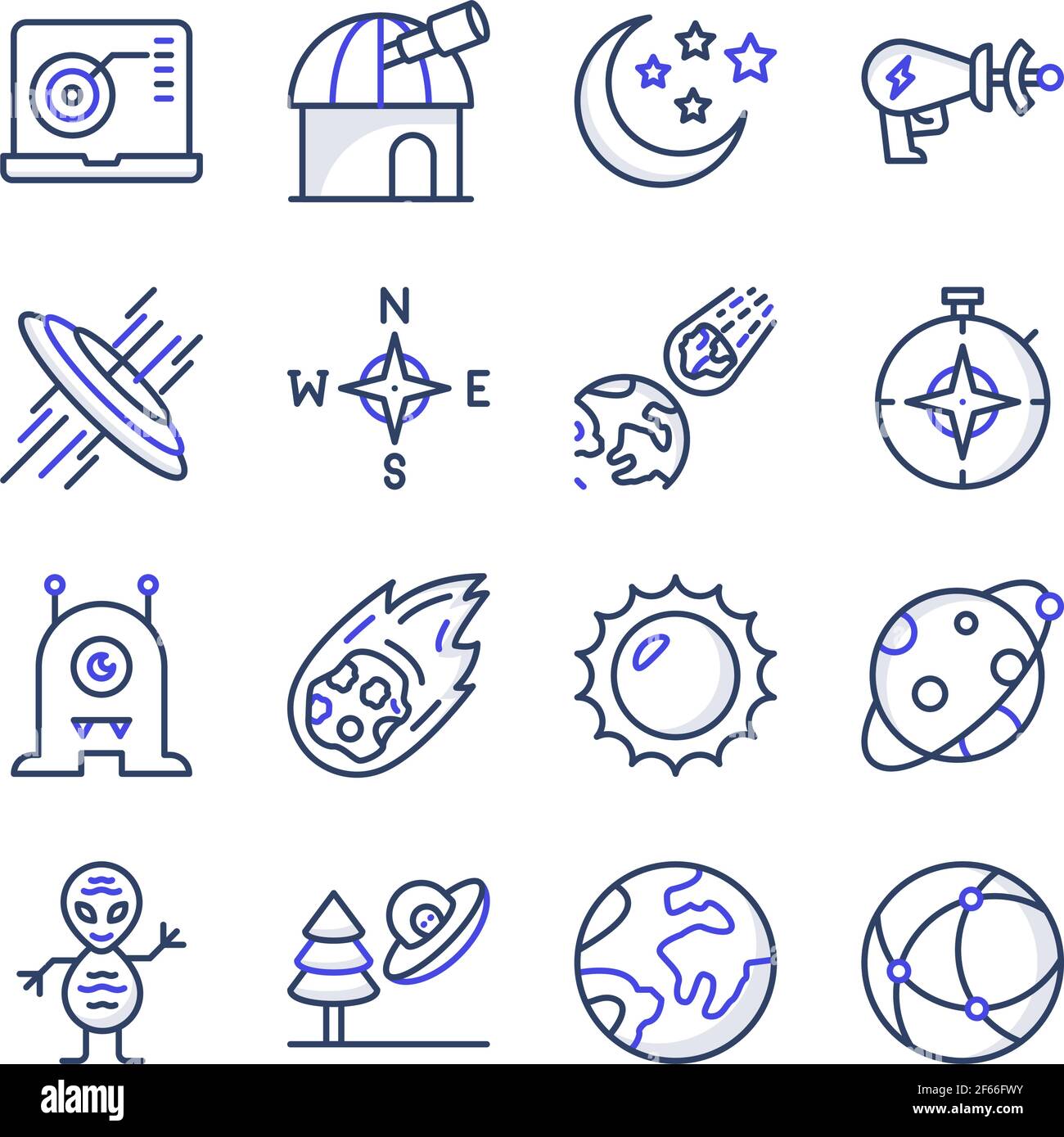 Pack of Astrophysics Flat Icons Stock Vector Image & Art - Alamy