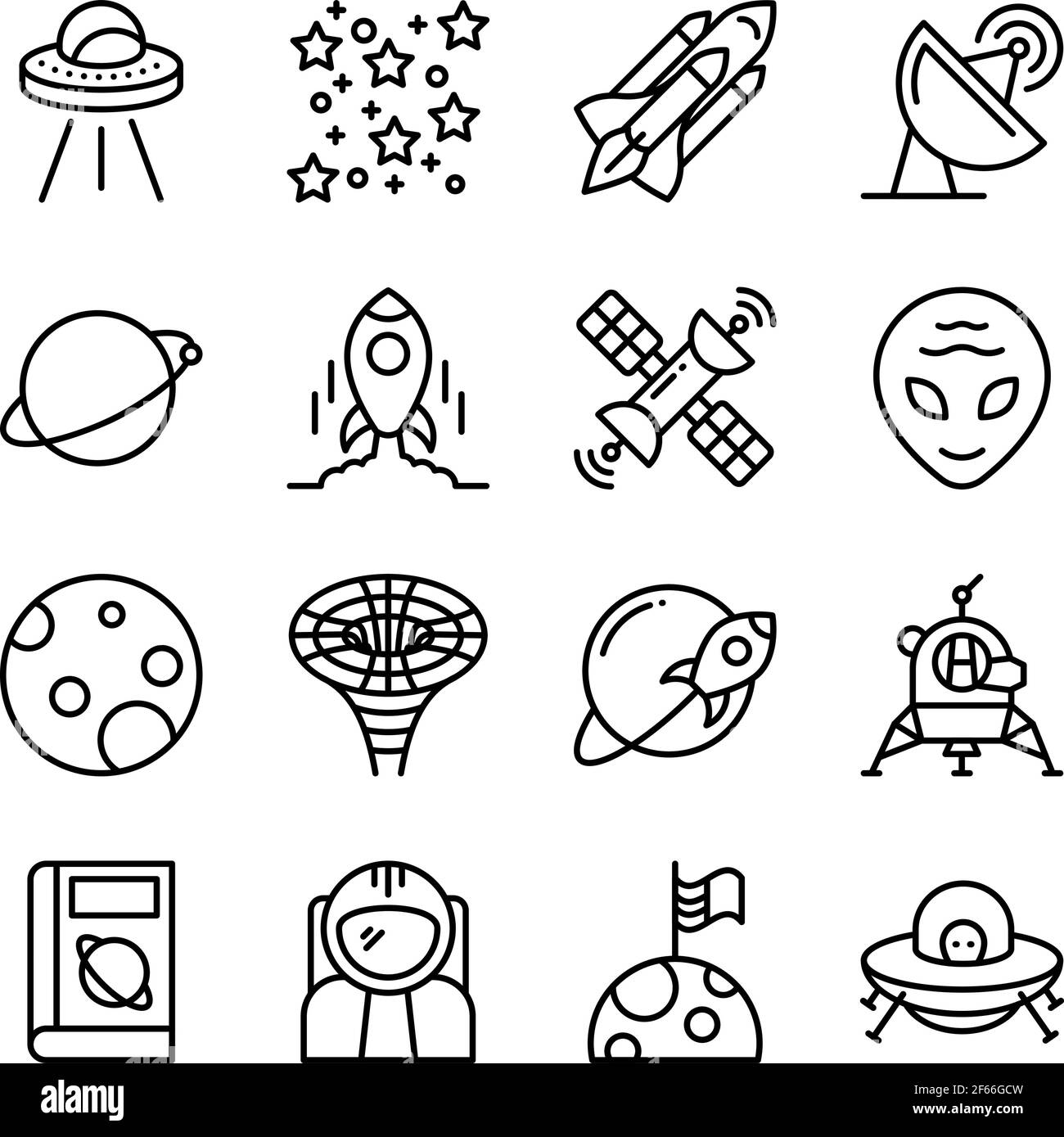 Pack of Space Linear Icons Stock Vector Image & Art - Alamy