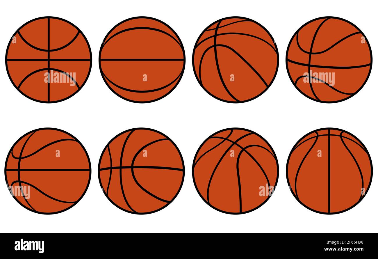 Collection of basketball balls isolated on white Stock Photo - Alamy