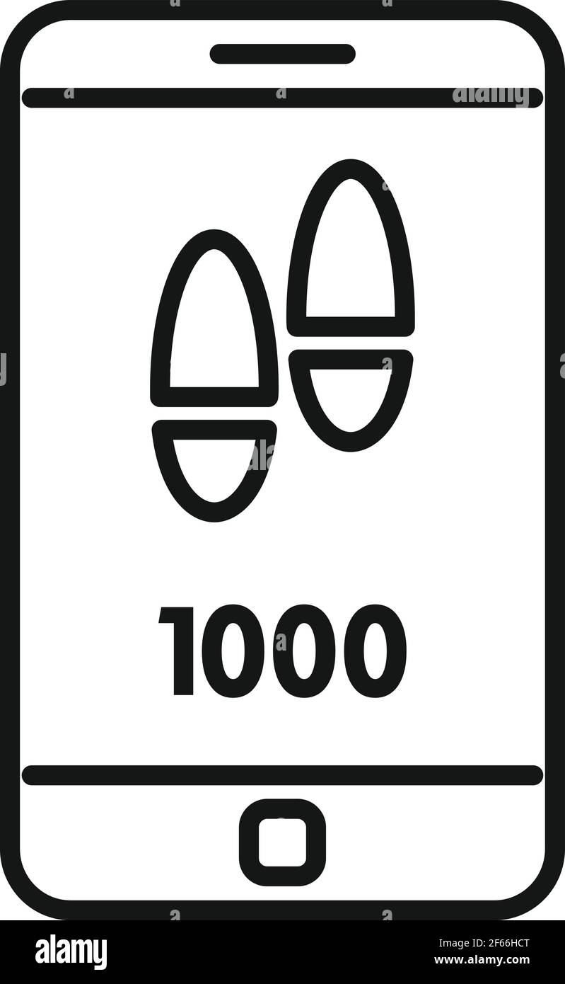 Smartphone steps counter icon, outline style Stock Vector Image & Art ...