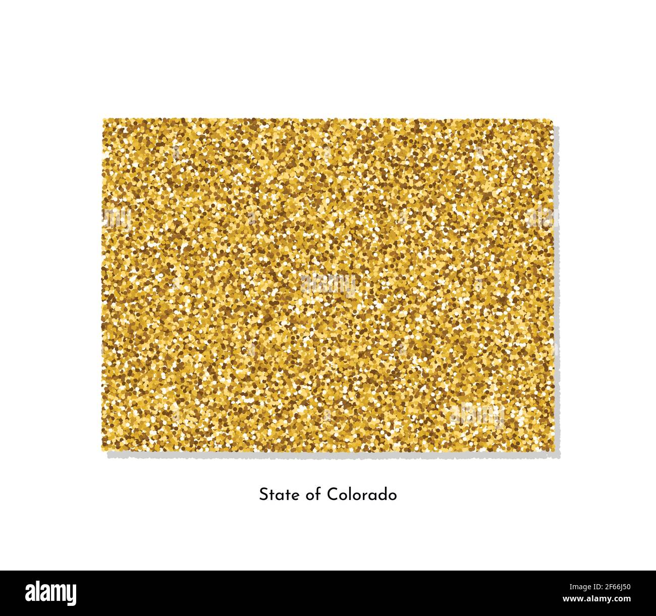 Vector isolated illustration with simplified map of State of Colorado ...