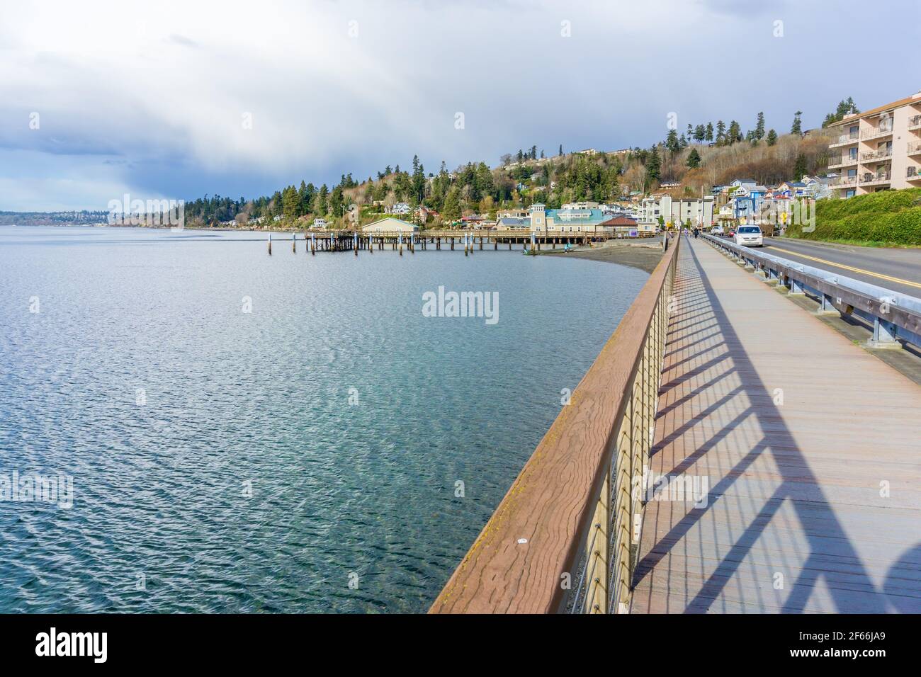 A view of the pier and waterfront at Redondo Beach, Washington Stock ...