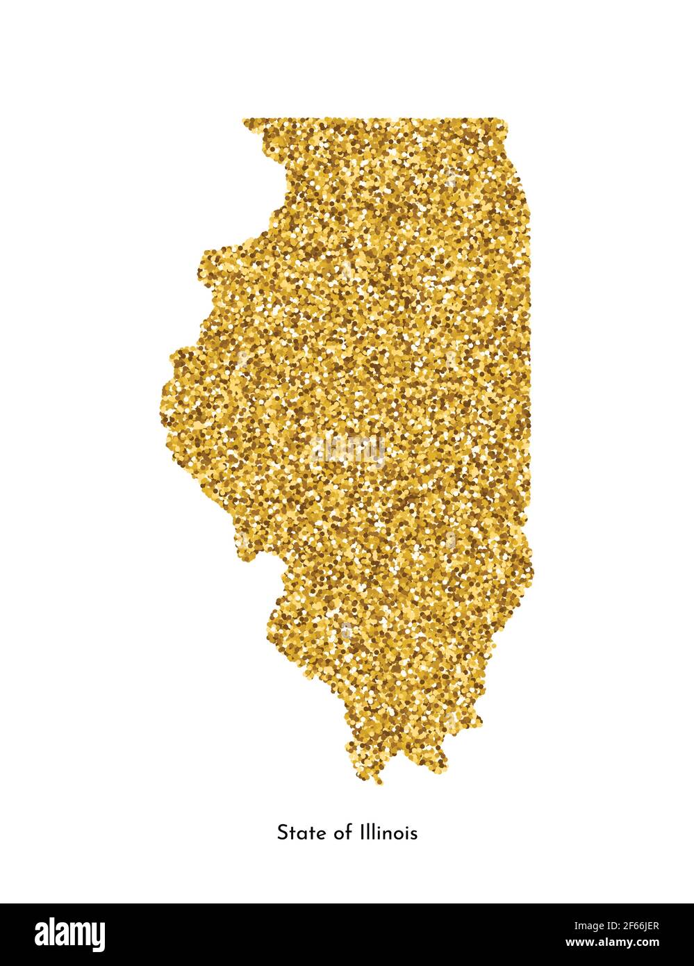 Vector isolated illustration with simplified map of State of Illinois ...