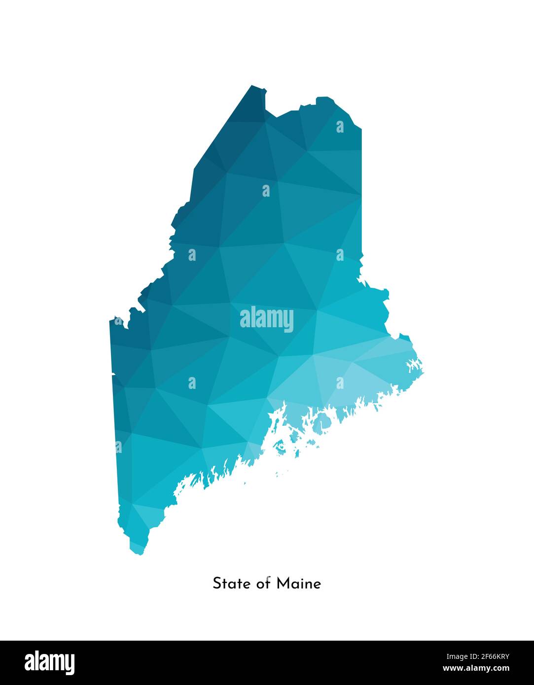 Vector isolated illustration icon with simplified blue map's silhouette ...