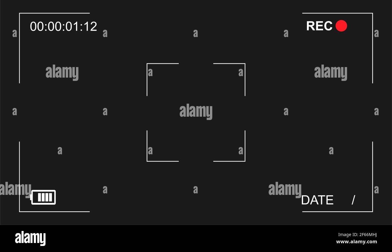 Video camera viewfinder overlay icon. Modern camera frame vector ...