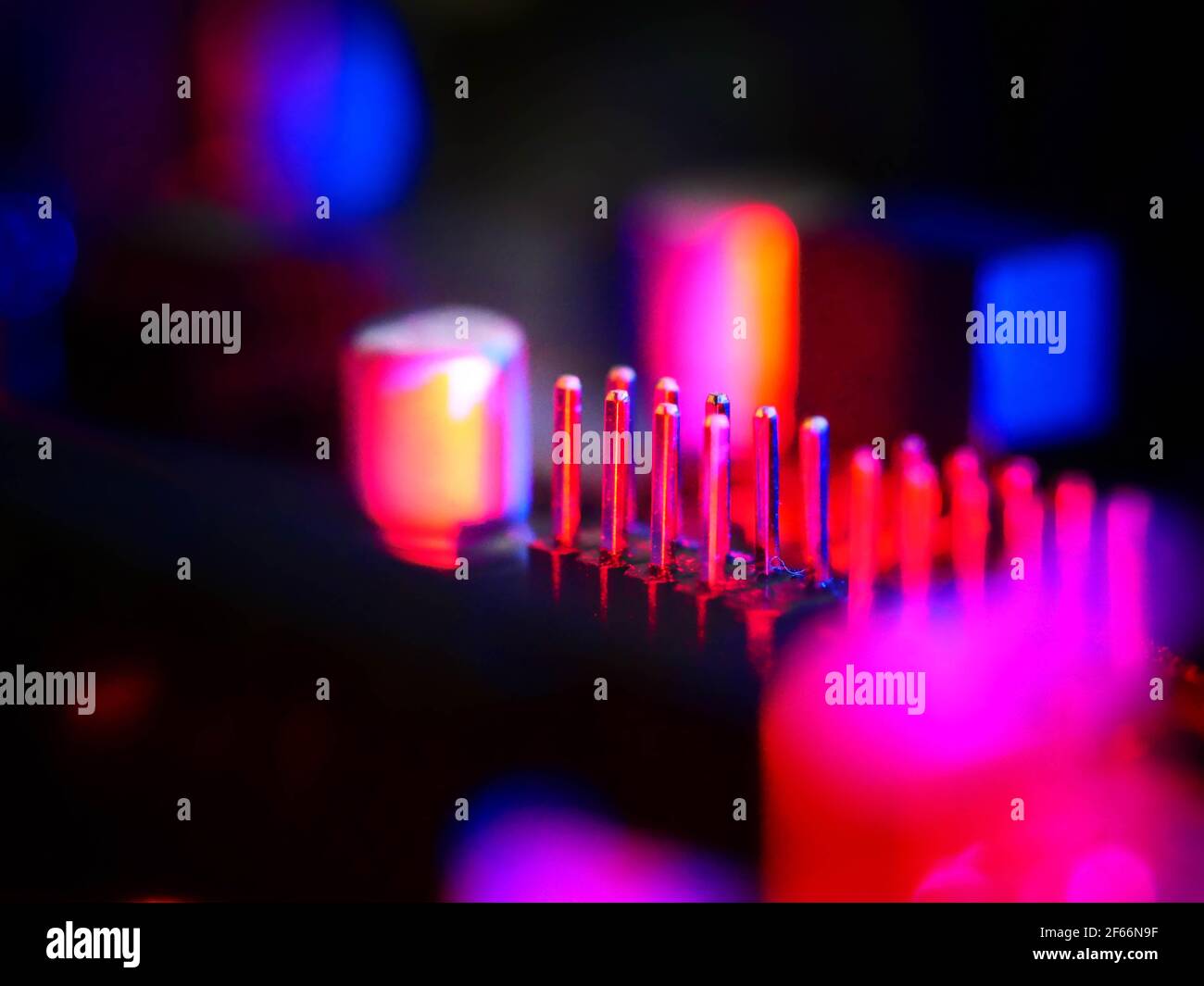green Electronic system computer motherboard, digital chip with ...