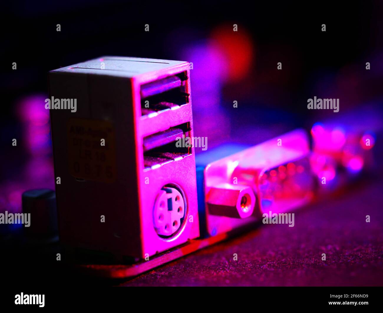 green Electronic system computer motherboard, digital chip with ...