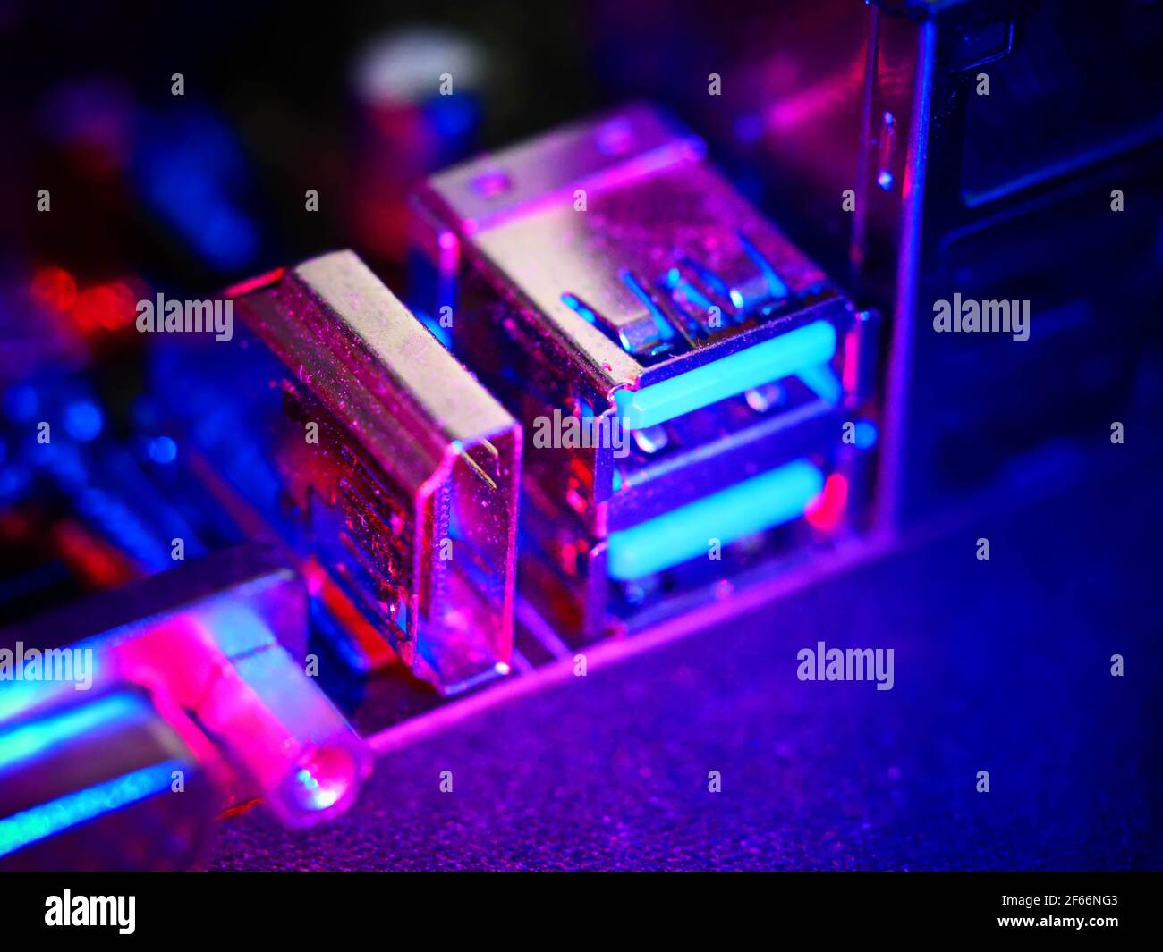 green Electronic system computer motherboard, digital chip with ...