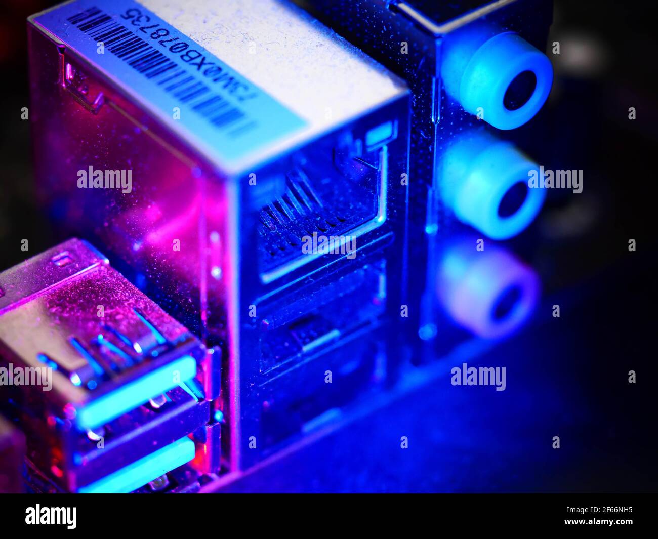 green Electronic system computer motherboard, digital chip with ...