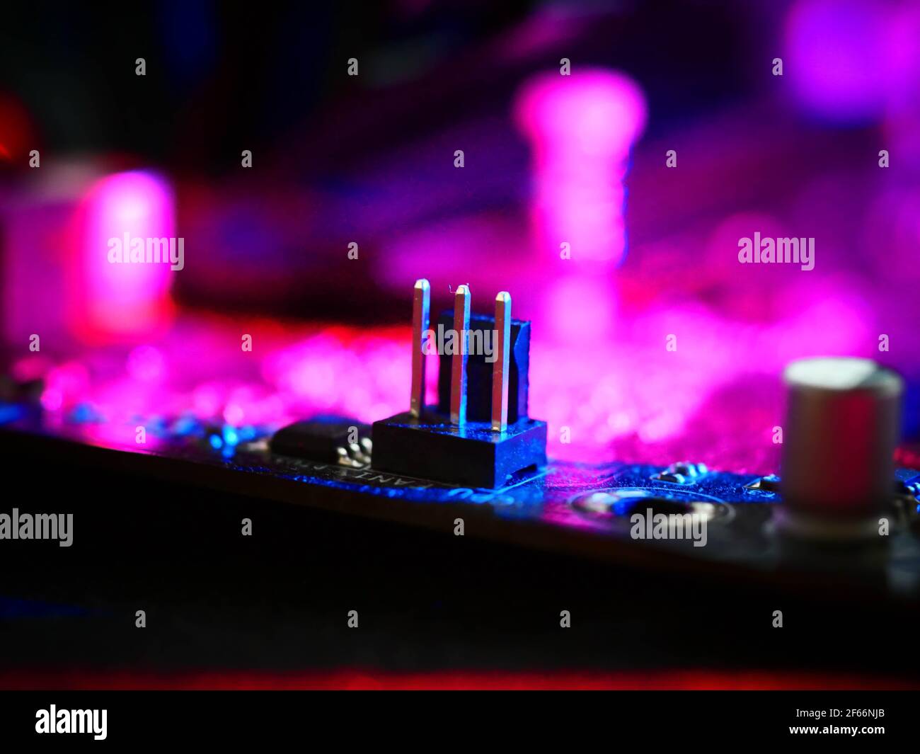 green Electronic system computer motherboard, digital chip with ...