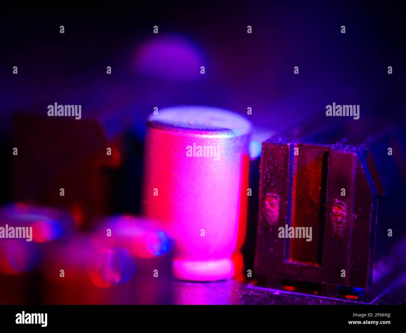 green Electronic system computer motherboard, digital chip with ...