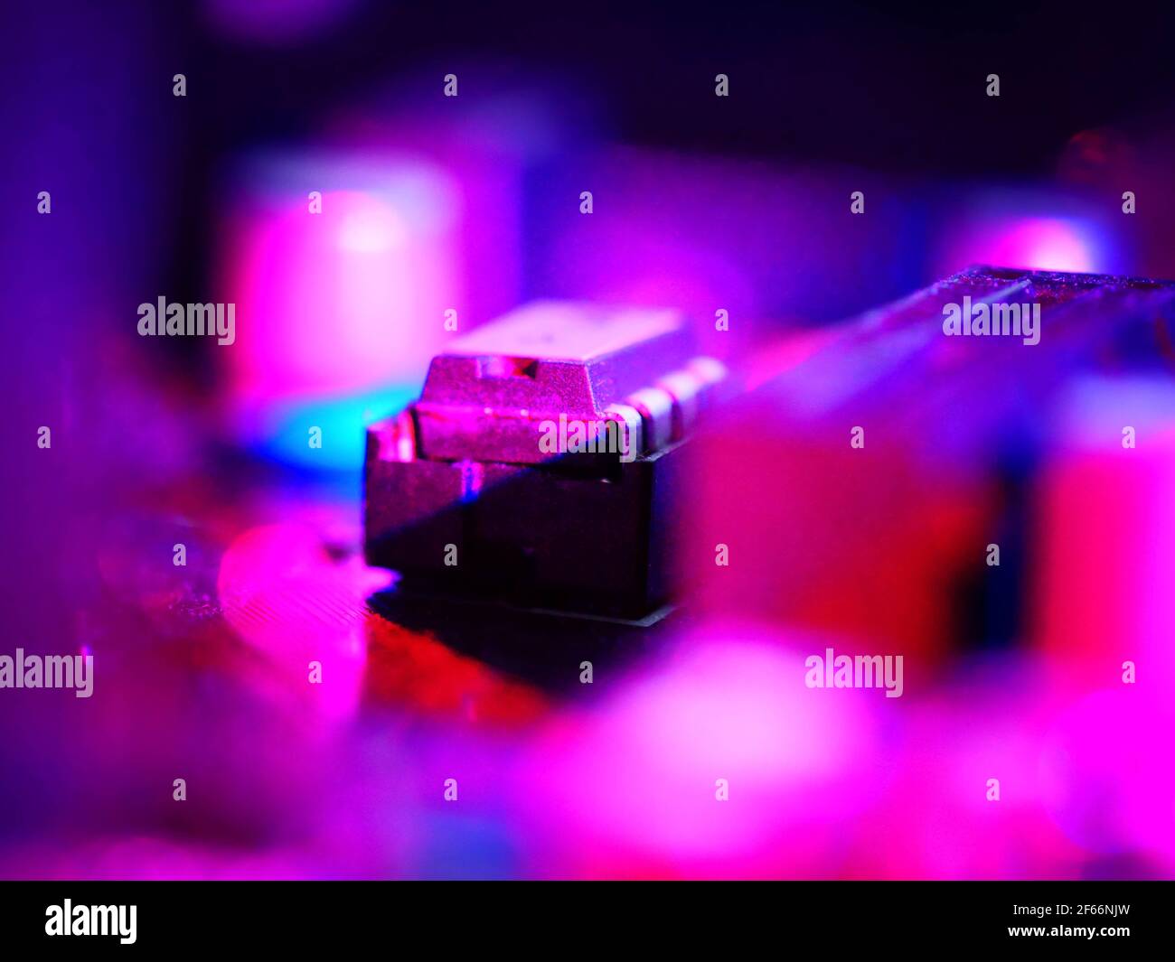 green Electronic system computer motherboard, digital chip with ...