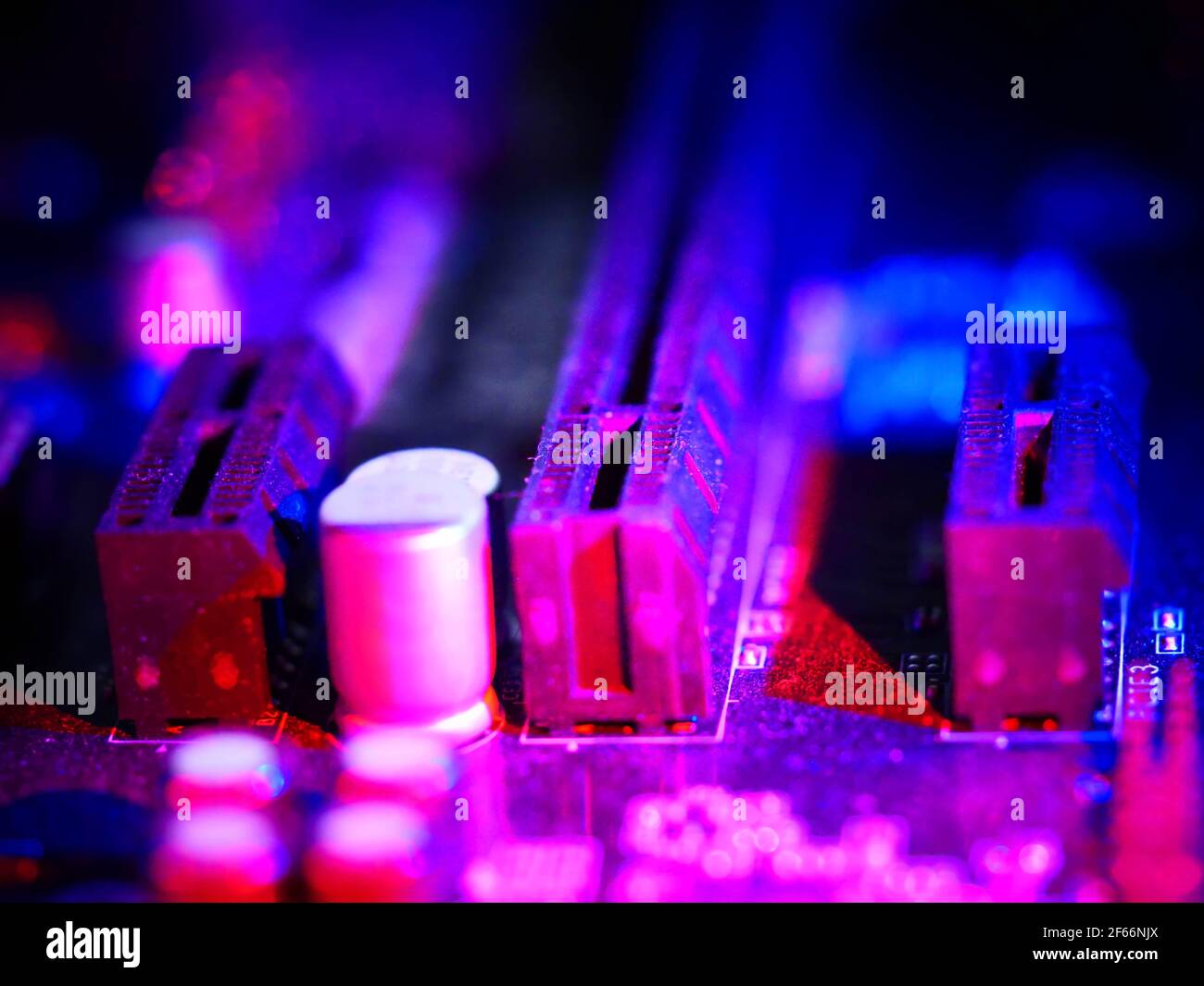 green Electronic system computer motherboard, digital chip with ...