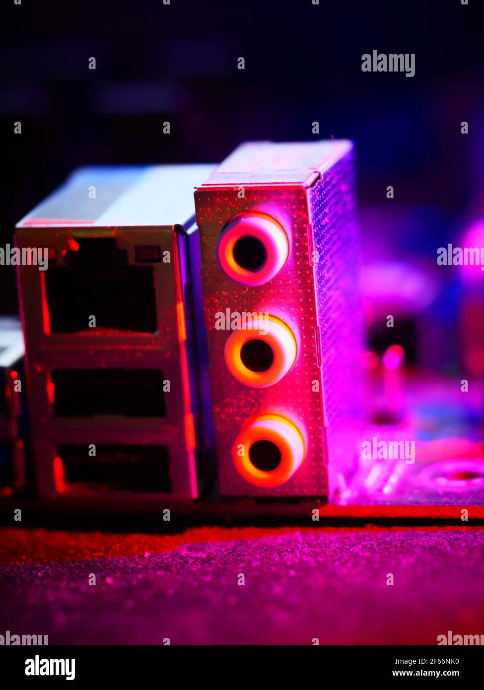 green Electronic system computer motherboard, digital chip with ...