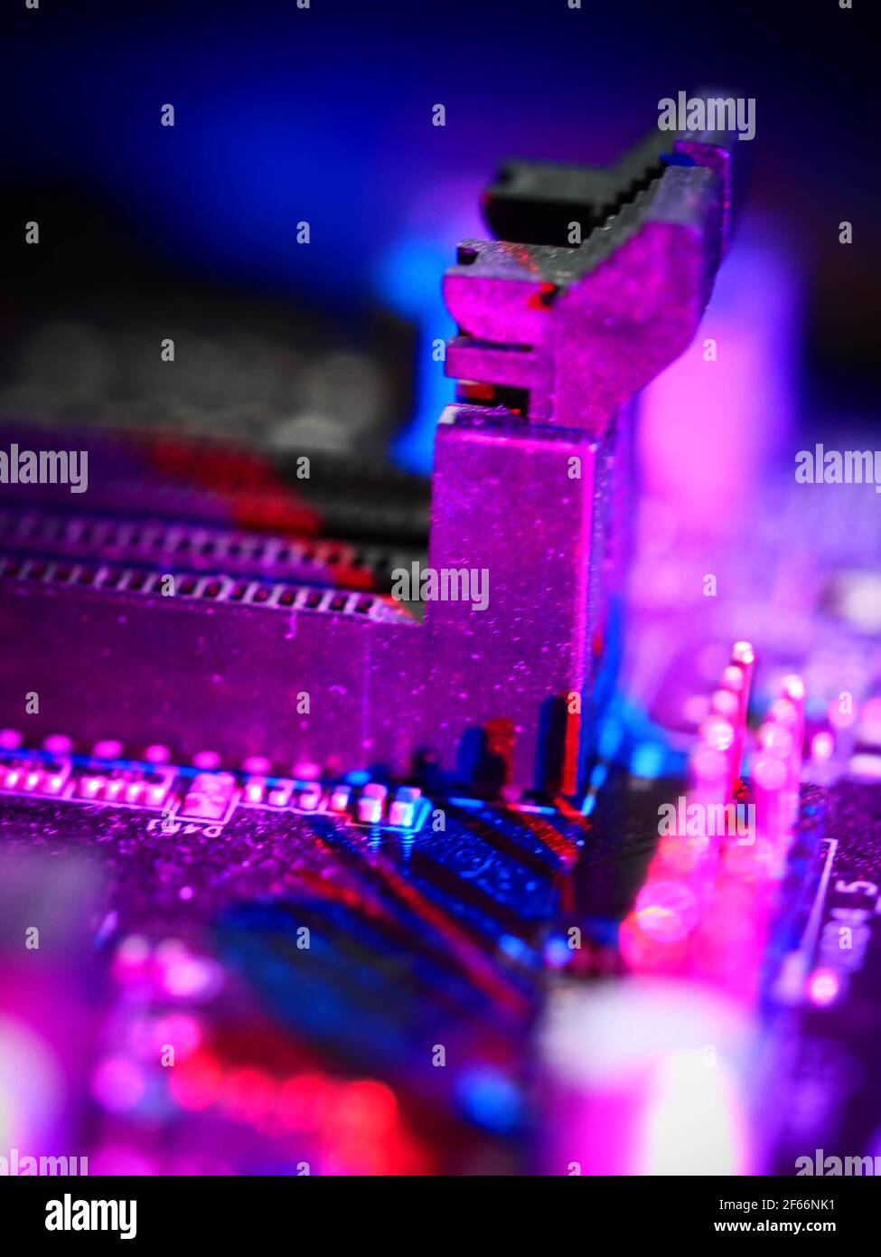 green Electronic system computer motherboard, digital chip with ...