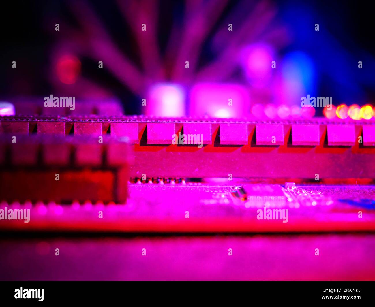 green Electronic system computer motherboard, digital chip with ...