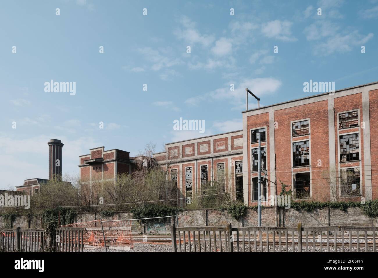 old abandoned factory buildings with broken glass industrial window ...