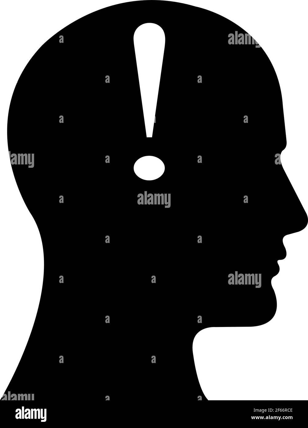 The exclamation mark business icon with man face Stock Vector Image ...