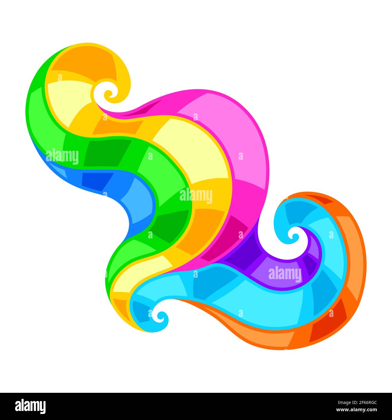 Abstract colored curl. Colorful shiny bright swirl Stock Vector Image ...
