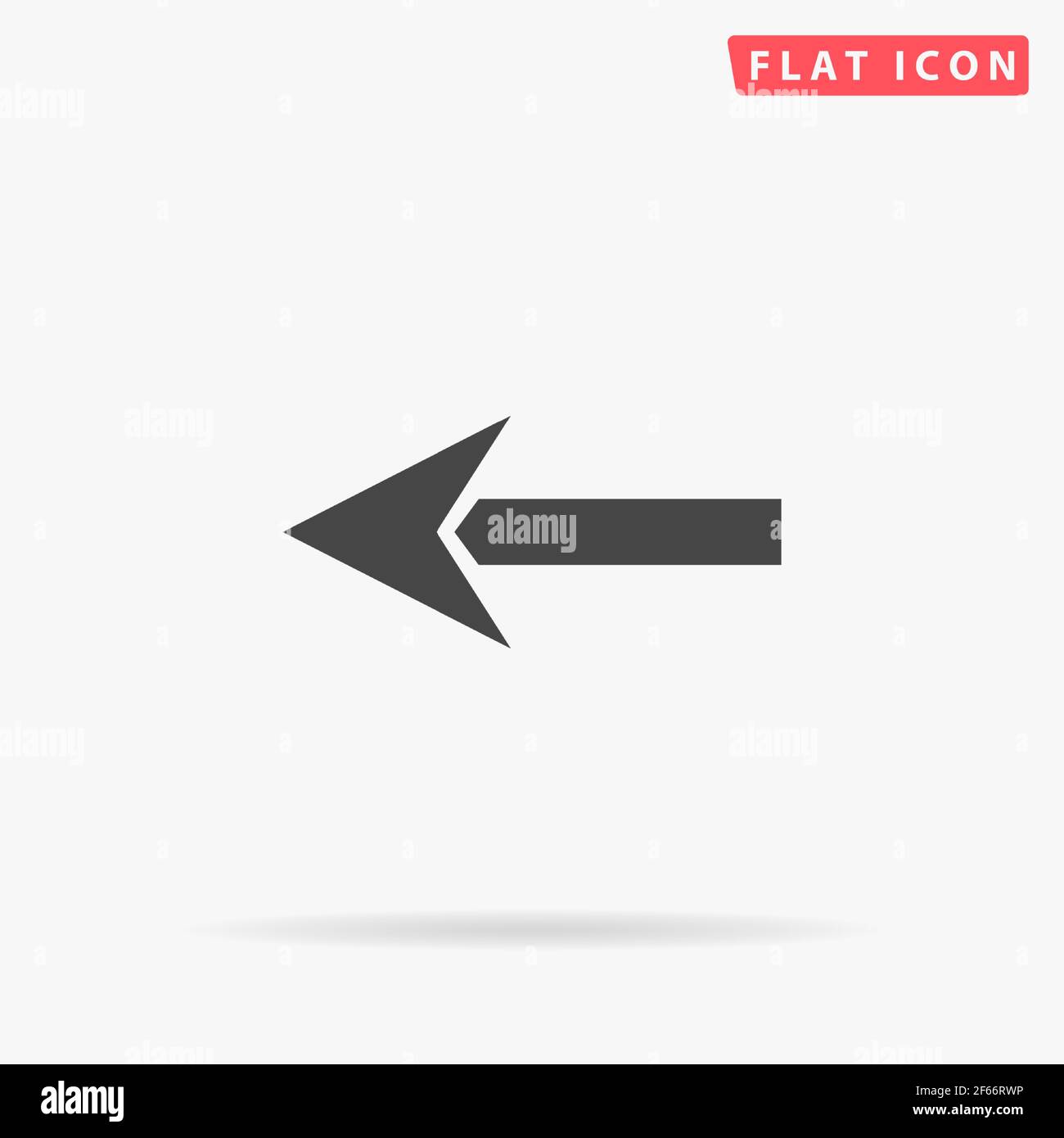 Left Arrow flat vector icon. Hand drawn style design illustrations ...