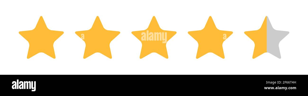 Four and half stars, customer quality symbol, vector product rating ...