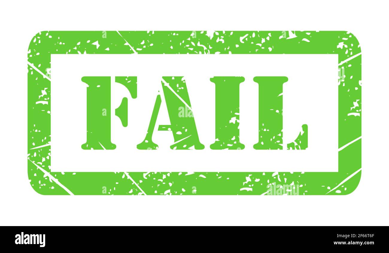 Vector illustration isolated of the word Fail in green ink stamp Stock ...