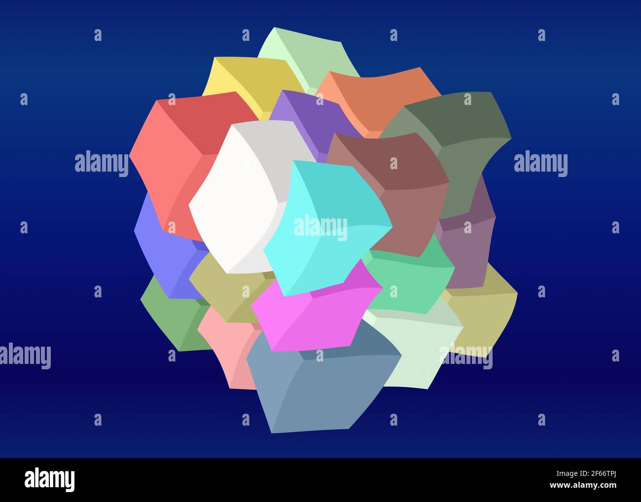 abstract distorted cubes with clipping path Stock Photo - Alamy