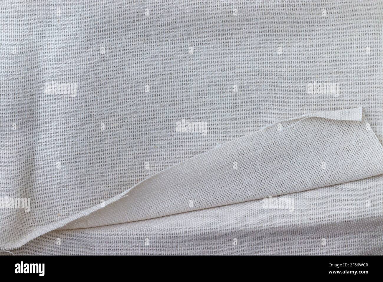 Textural background of soft natural linen fabric. Closeup view Stock ...