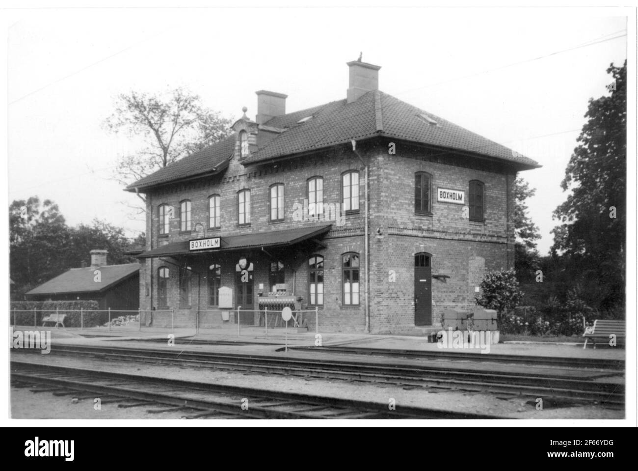 Boxholm station in the 1940s Stock Photo - Alamy