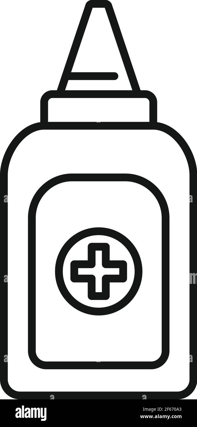 Drop antiseptic icon outline Black and White Stock Photos & Images - Alamy