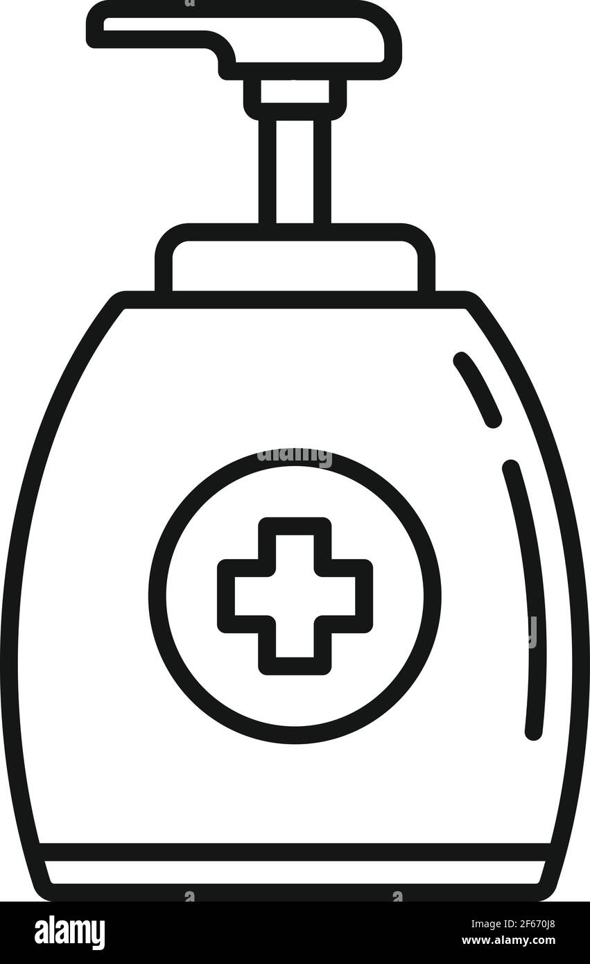 Drop antiseptic icon outline Black and White Stock Photos & Images - Alamy
