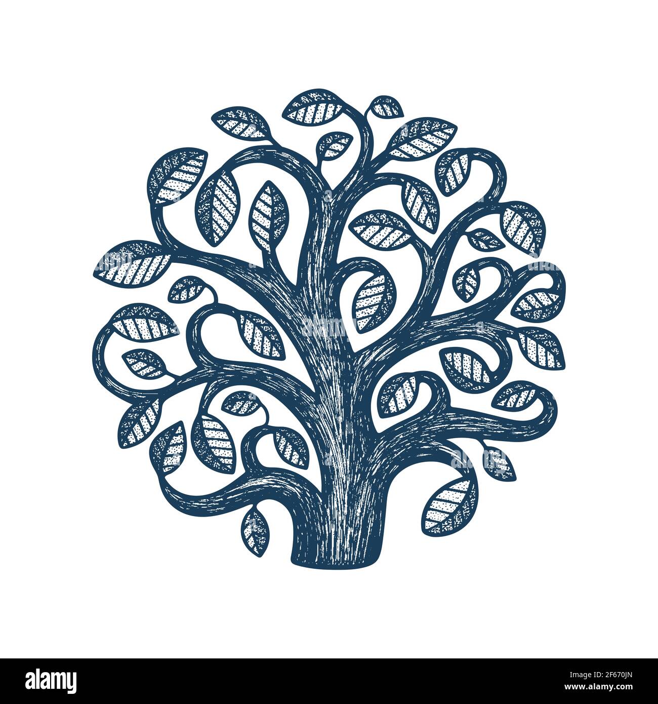 Simple Oak Tree Drawing