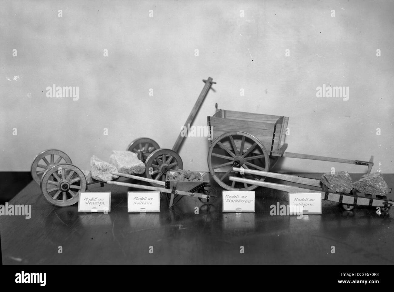 Models of carts; Railway Museum. Stone trolley wheelbarrow large car ...