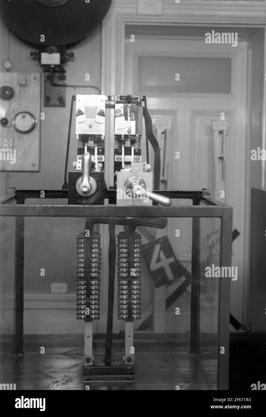 Electricity switchgear, LM Ericsson's model; Railway museum Stock Photo ...